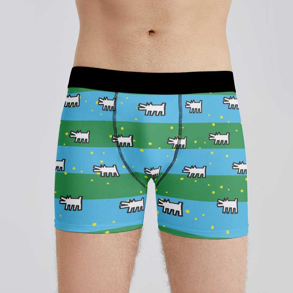 Keith Haring Boxers Custom Photo Boxers Men's Underwear Striped Printed ...