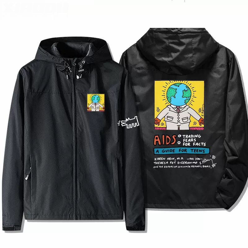 Keith Haring Jackets, Earthman Jacket Earth Head Jacket Thick Jacket ...
