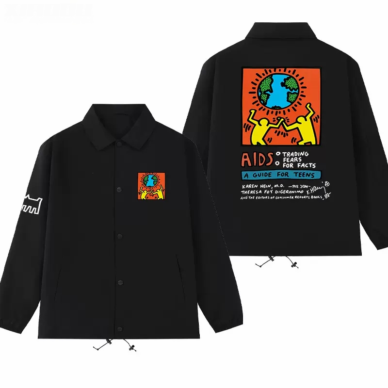 Keith Haring Jackets, AIDS Protect The World Jacket | keith-haring.store