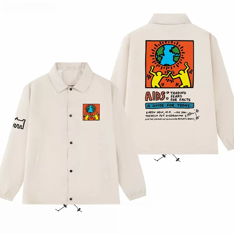 Keith Haring Jackets, AIDS Protect The World Jacket | keith-haring.store
