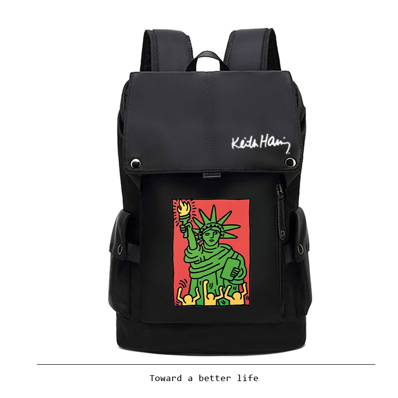 Stand out in Style with the Iconic Keith Haring Statue of Liberty Black ...