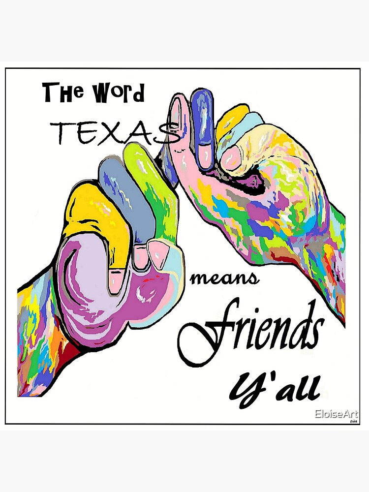 ASL Texas Means Friend Sticker for Boys and Girls of All Ages | keith ...