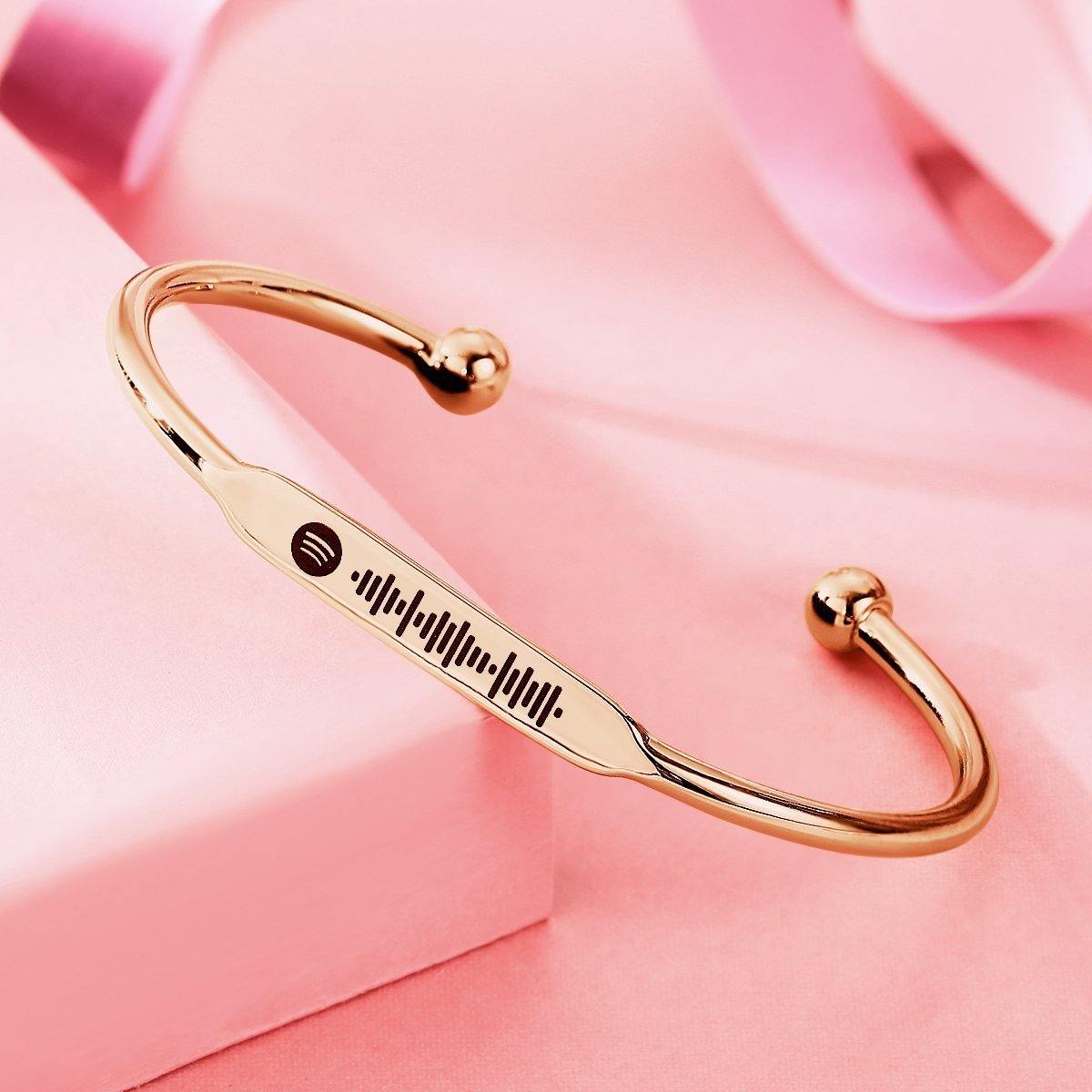 Spotify Code Music Bracelet Custom Spotify Favorite Song Rose Gold ...