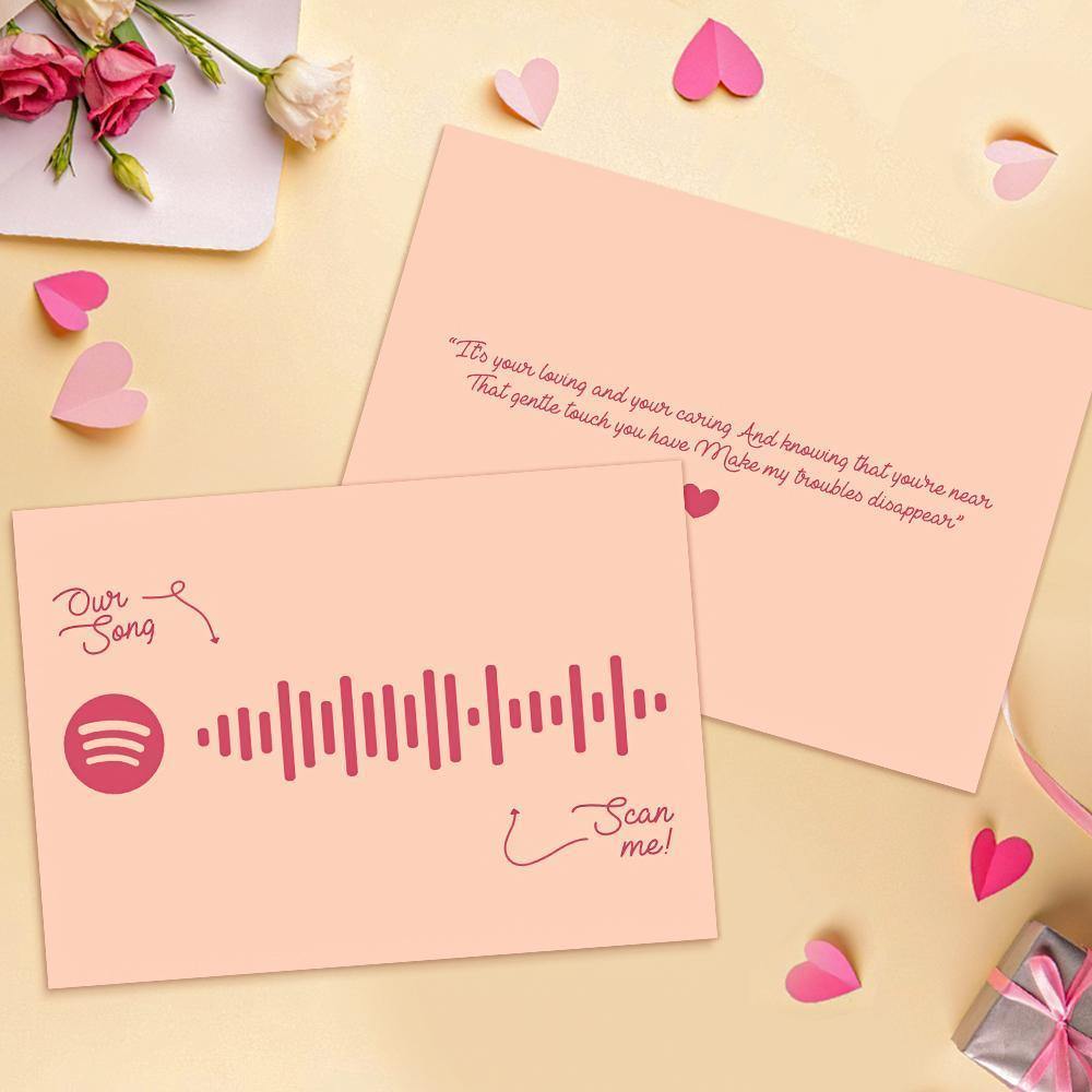 Personalized Spotify Scannable Music Card Gift Card Greeting Card ...