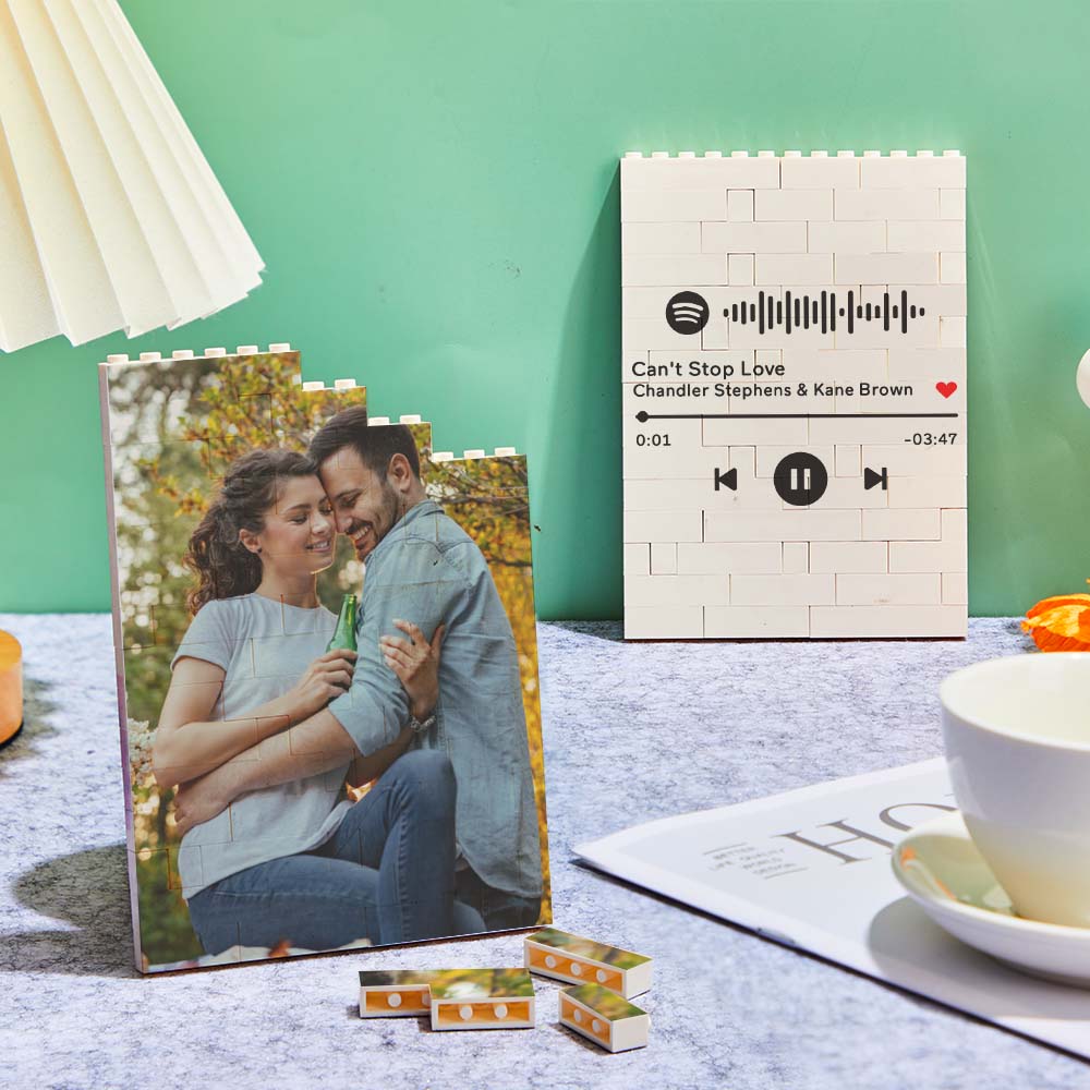 Personalized Brick Rectangle Building Photo Block Spotify Code Custom ...