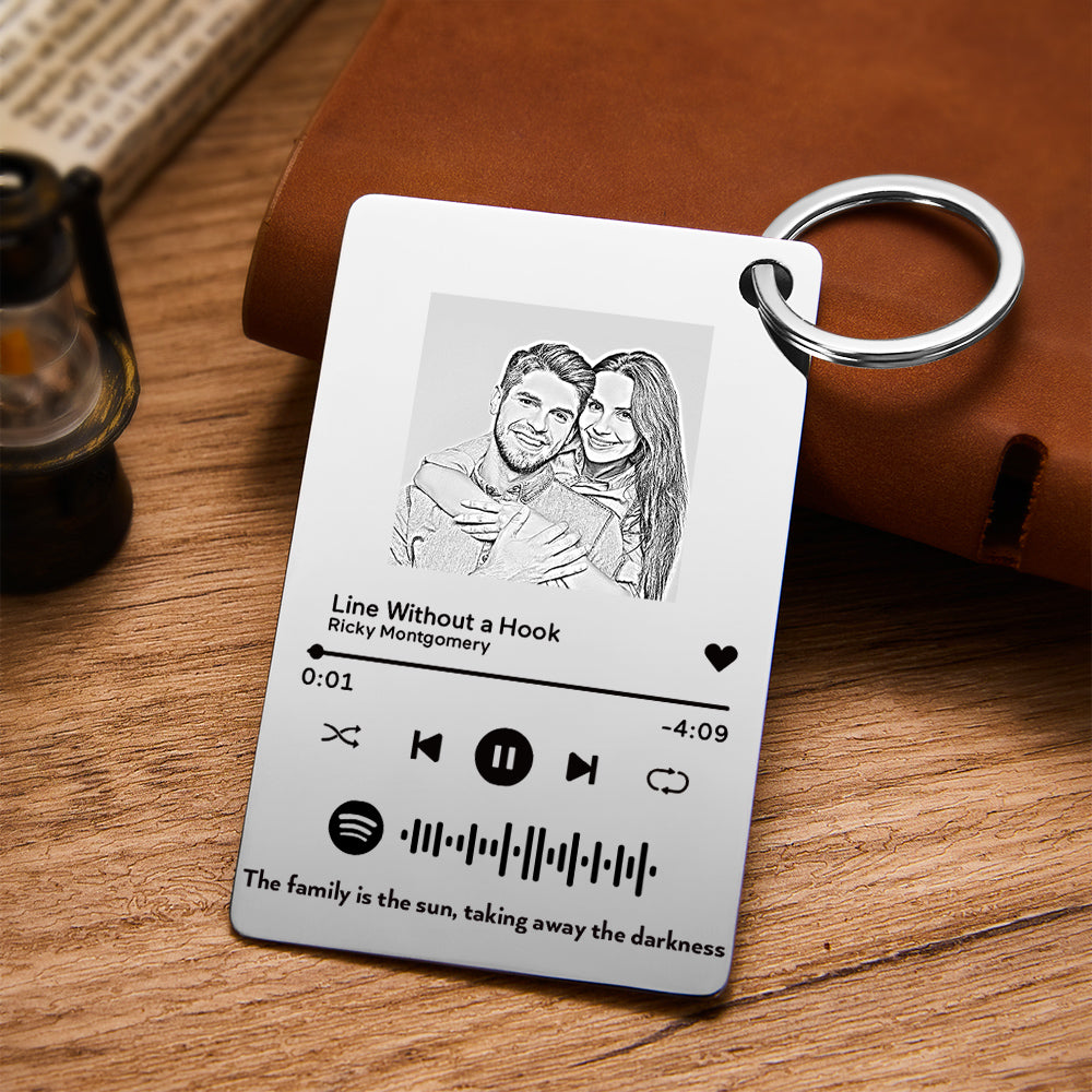 Custom Metal Photo Scannable Spotify Code Keychain Personalized Music ...