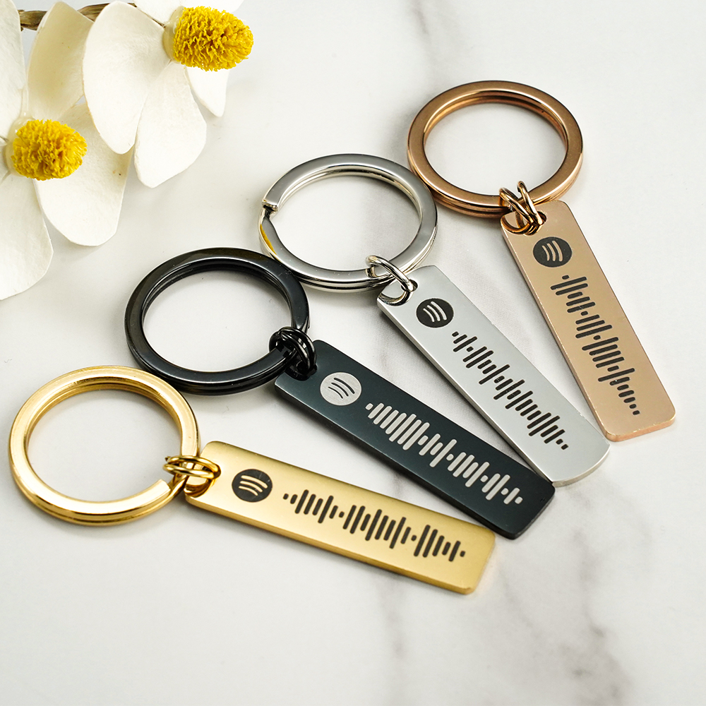 Custom Spotify Code Music Stainless Steel Keychain Gift for Her ...