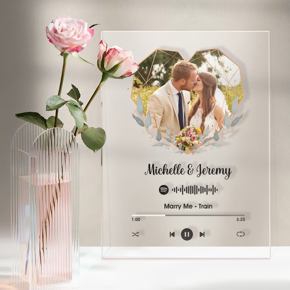 Anniversary Gifts Spotify Glass Art Song Plaque Spotify Frame Music ...