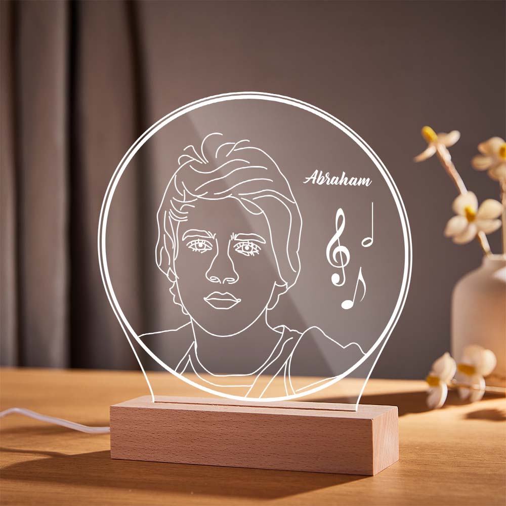 Personalized Musical Note Photo Night Light Custom Engraved 3D Lamp 7 ...
