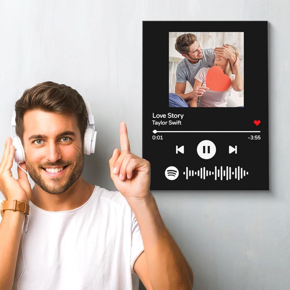 Scannable Spotify Code Painting Canvas Custom Photo Oil Painting Music ...