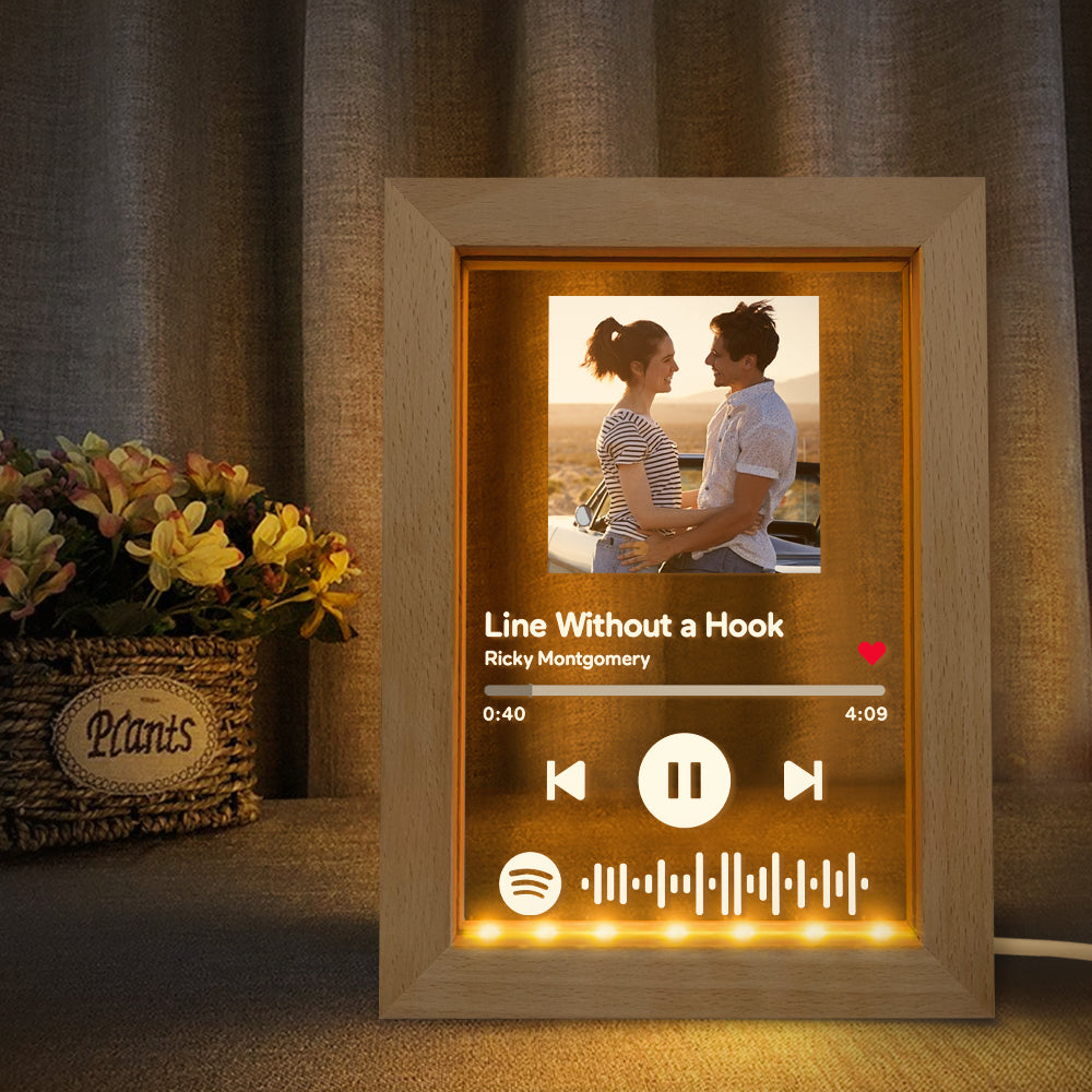 Custom Scannable Spotify Code Music Art Picture Frame Nignt Light Gift ...