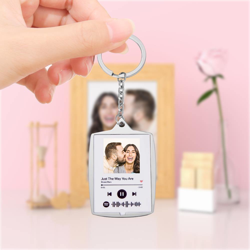 Custom music player keychain Spotify Song Plaque Keychain Special Gift ...