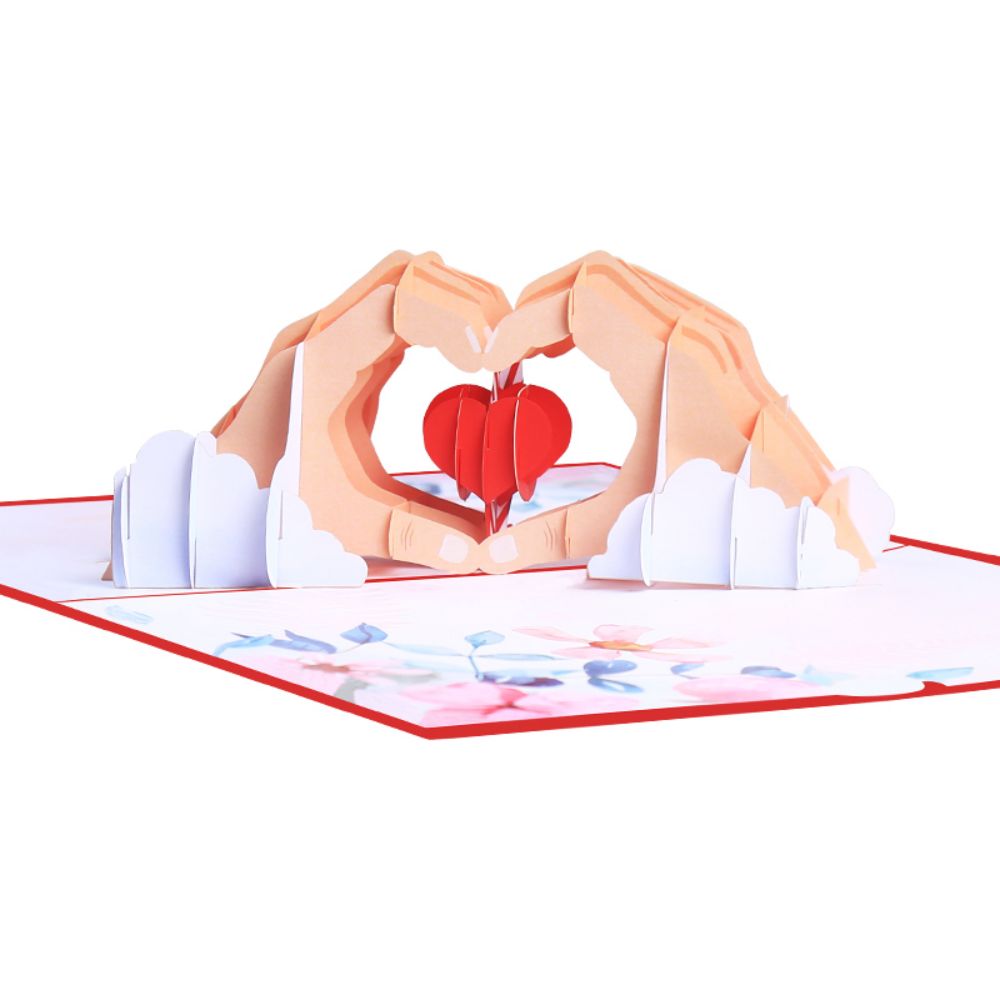 3D Creative Valentine's Day Pop Up Card Love In Hand Palm Pop Up ...