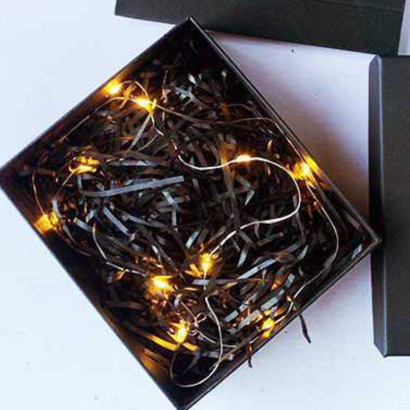 Black Raffia + LED Light Strip - Gift Box Filler | Spotify Glass ...