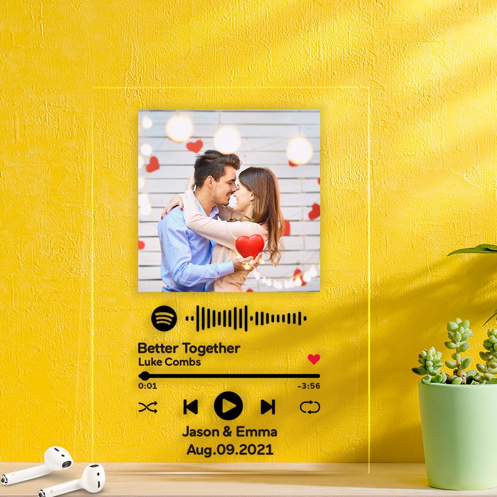 Custom Music Spotify Code Plaque Personalised Song Ablum- Personazlized ...