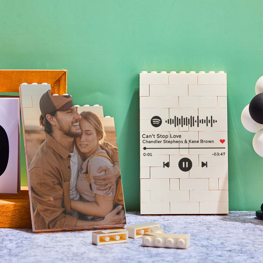 Personalized Brick Rectangle Building Photo Block Spotify Code Custom ...