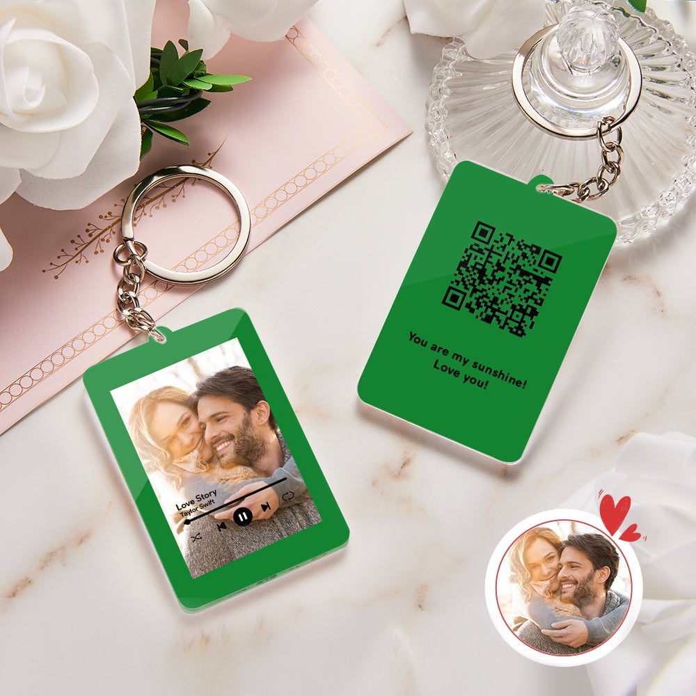Personalized Keychain Video and Photo Keychain with Scannable QR Code ...