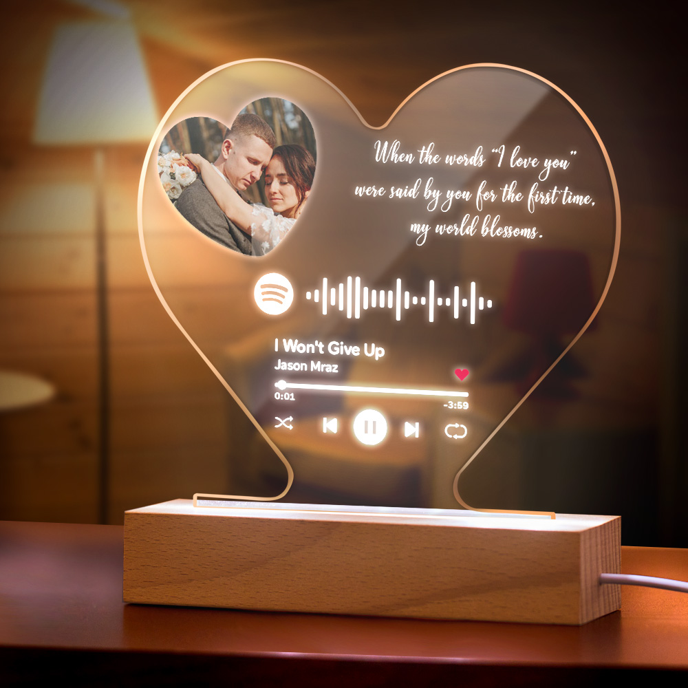 Personalized Spotify Glass Night Light Lamp Album Mother's Day Gifts ...
