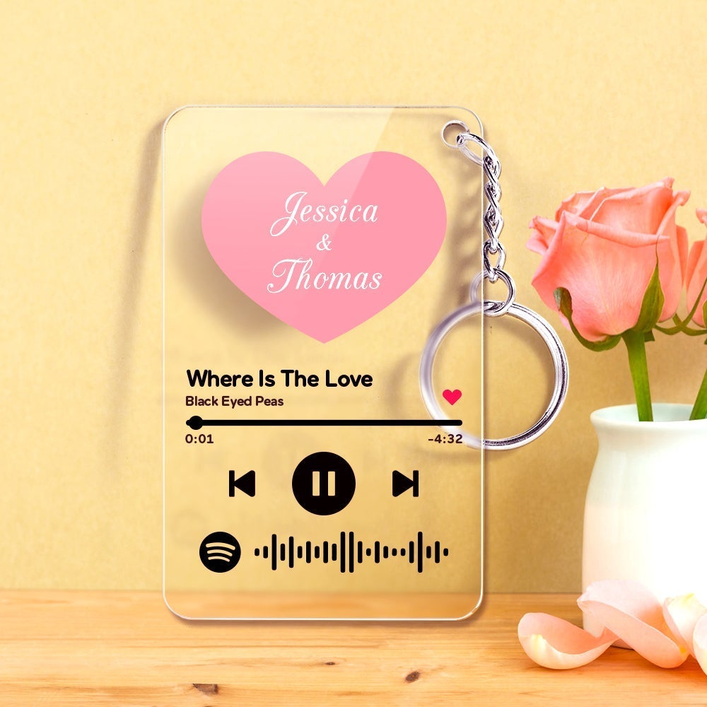 Custom Spotify Heart-shape Keychain-Scannable Spotify Code Keychain ...