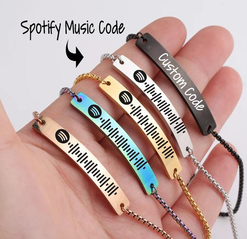 Spotify Code Music Bracelet Stainless Steel Custom Music Bracelet ...