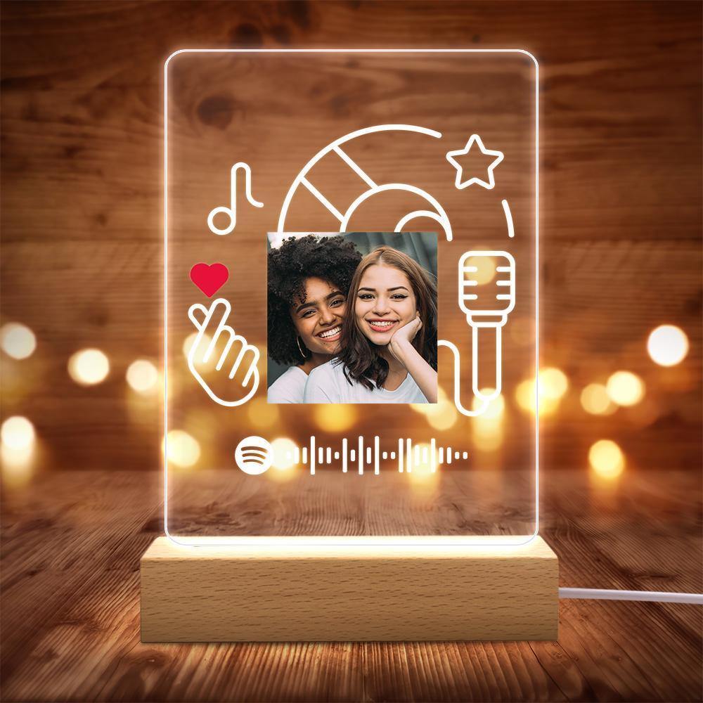 Spotify Code Lamp Custom Photo Acrylic Night Light | Spotify Glass ...
