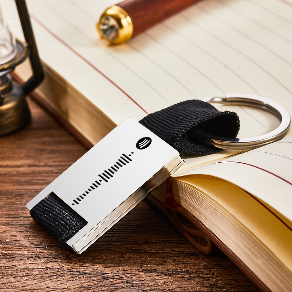 Custom Engraved Spotify Code Keychain Scannable Music Plaque Key Chain ...