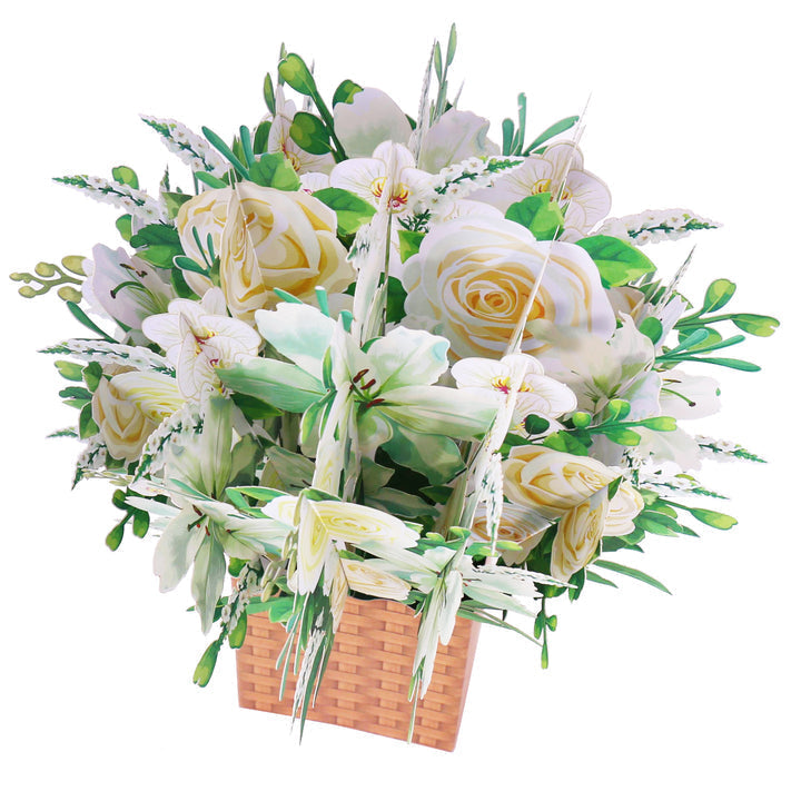 White Flowers Box Card Pop up Card Flower Bouquet Card for Easter | My ...