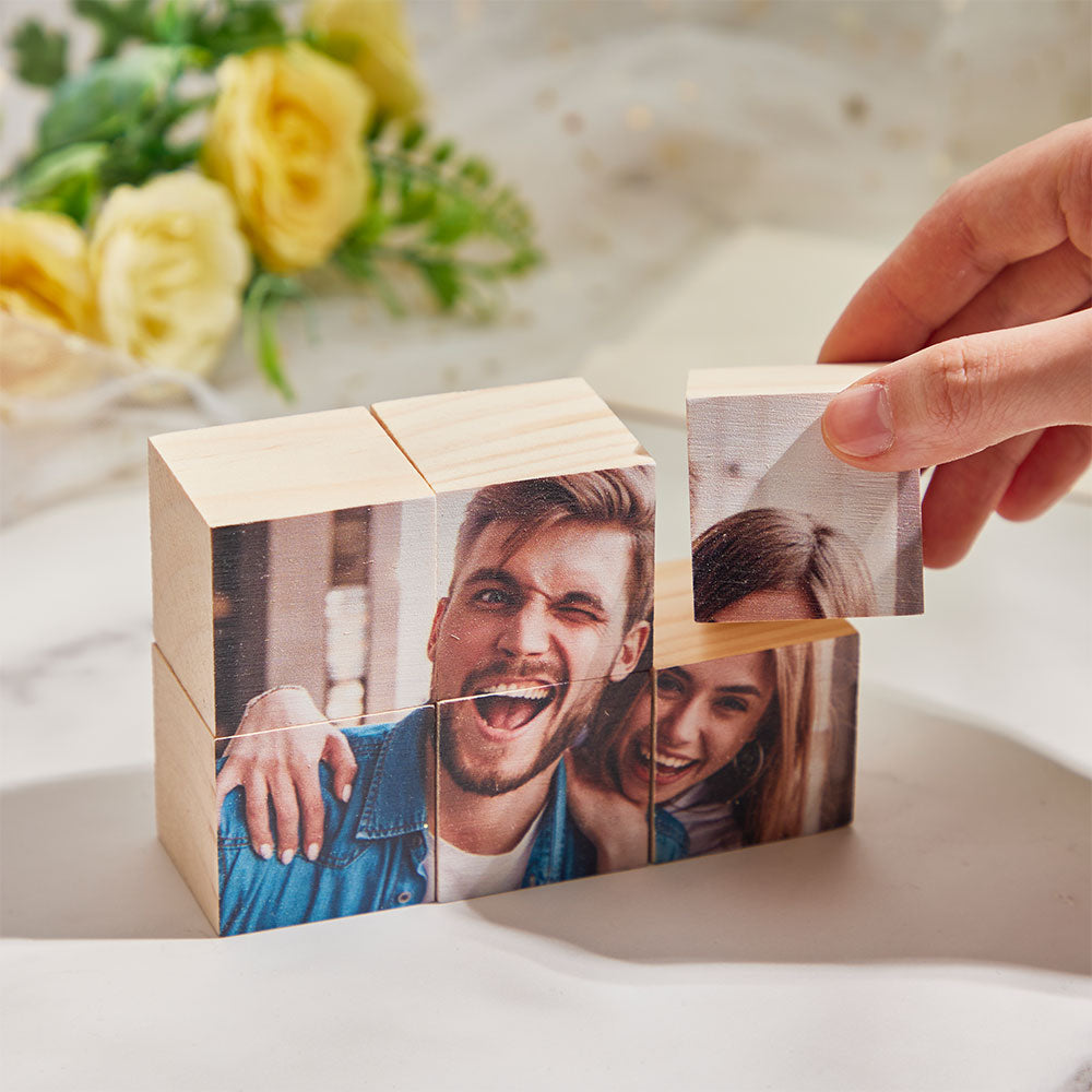 Custom Photo Block Puzzle Personalized Wooden Rectangular Jigsaw Puzzle ...
