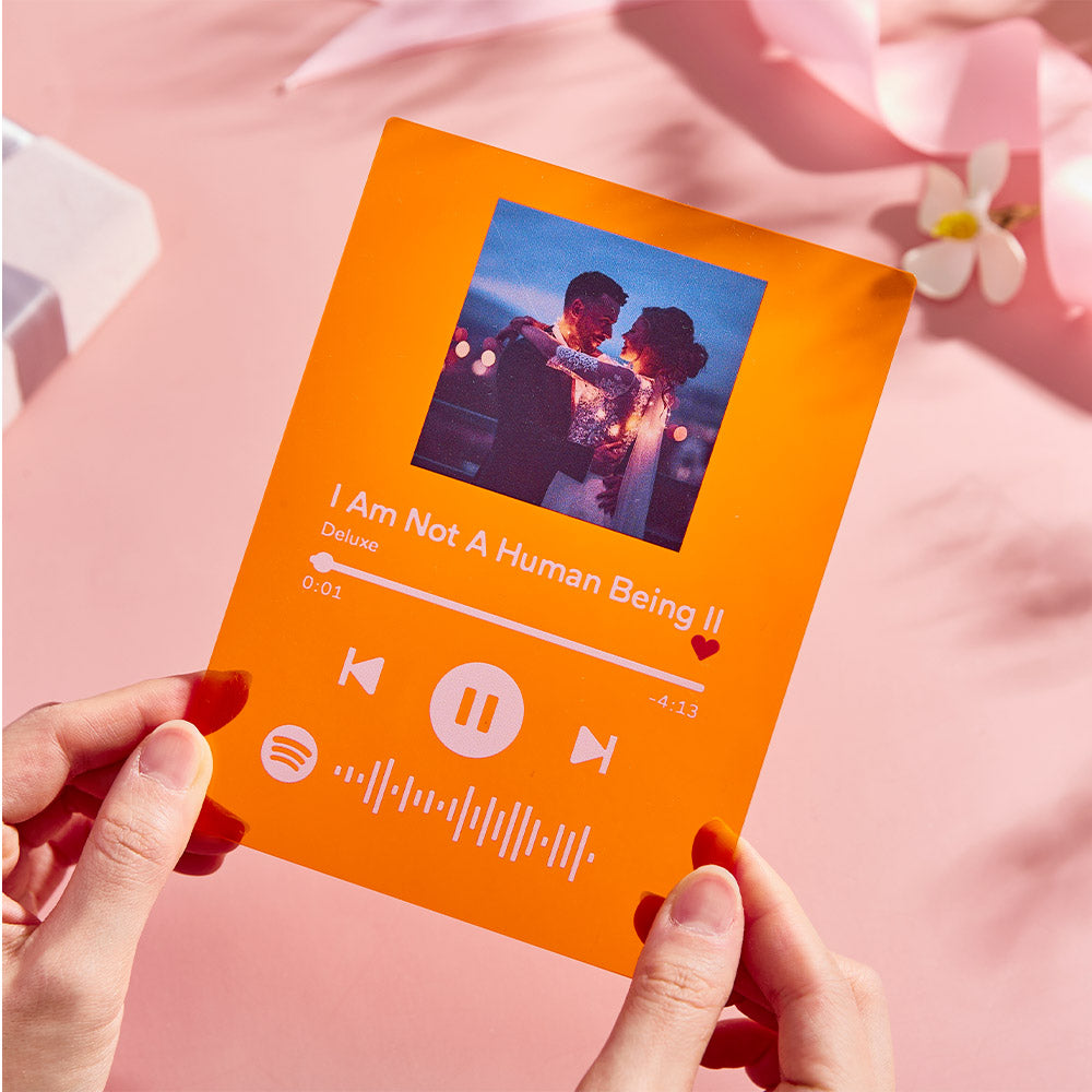Scannable Custom Spotify Plaques Acrylic Orange Plaques Music Gifts ...
