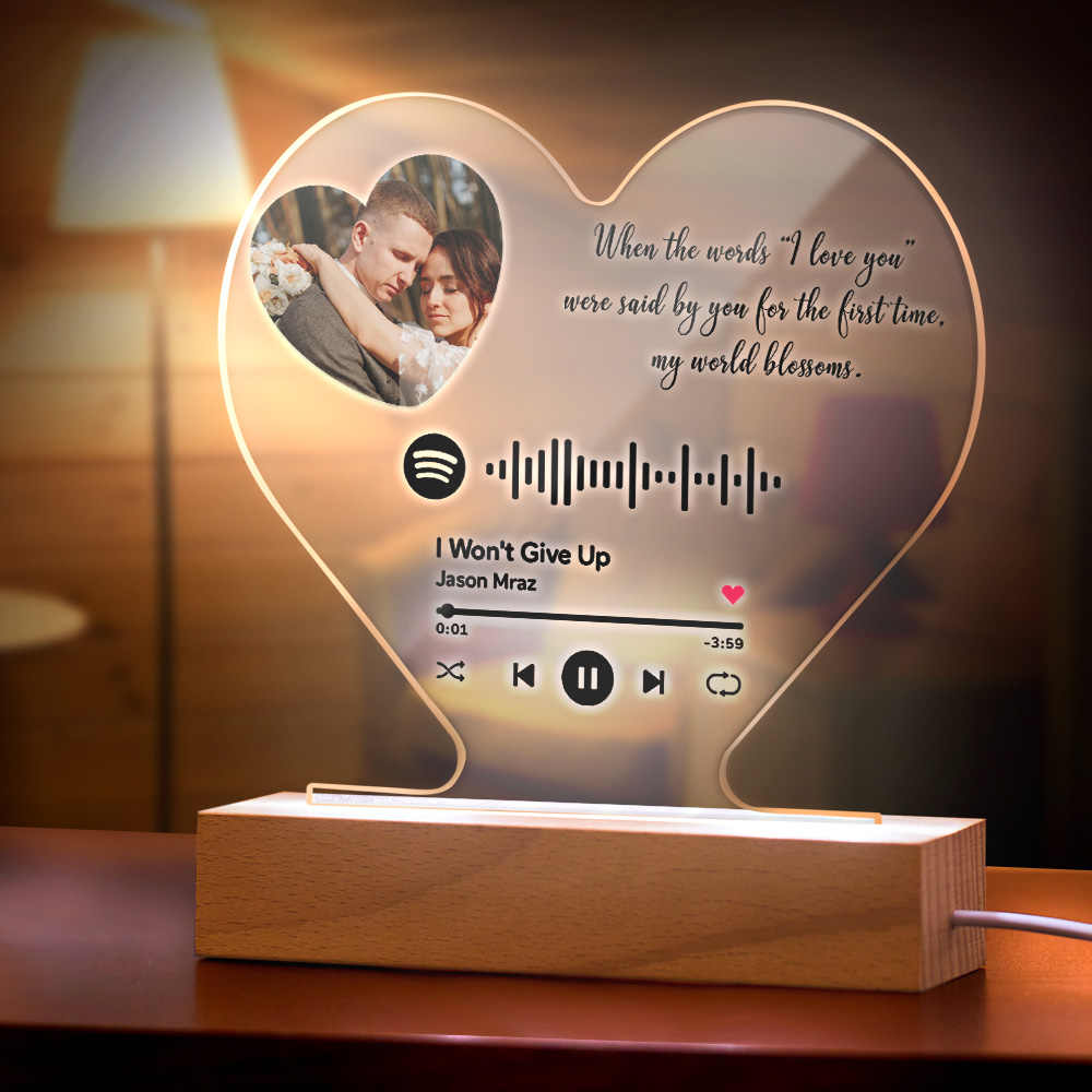 Personalized Spotify Glass Night Light Lamp Album Mother's Day Gifts ...
