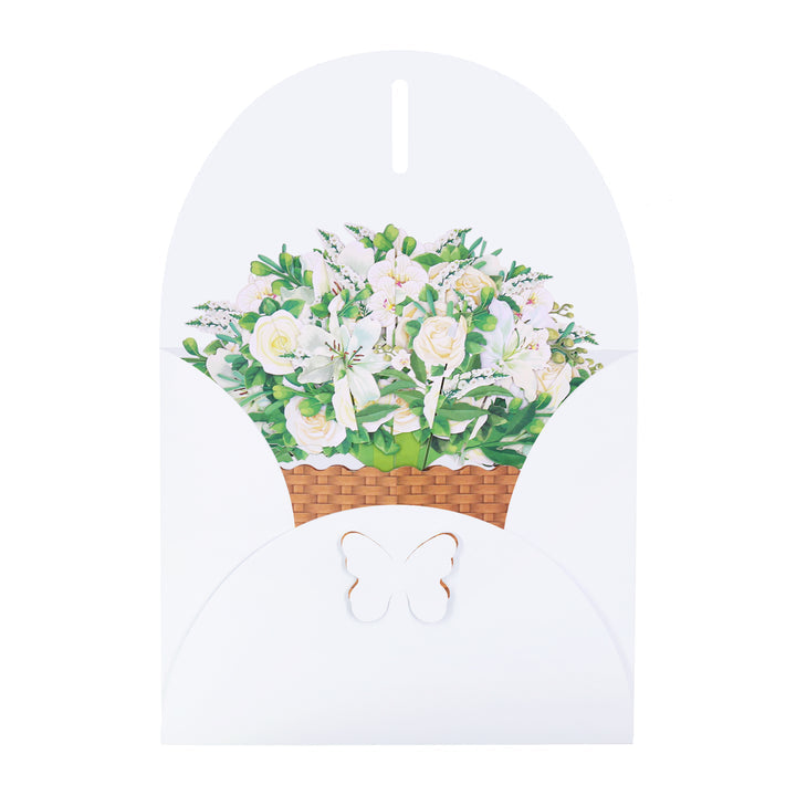White Flowers Box Card Pop up Card Flower Bouquet Card for Easter | My ...