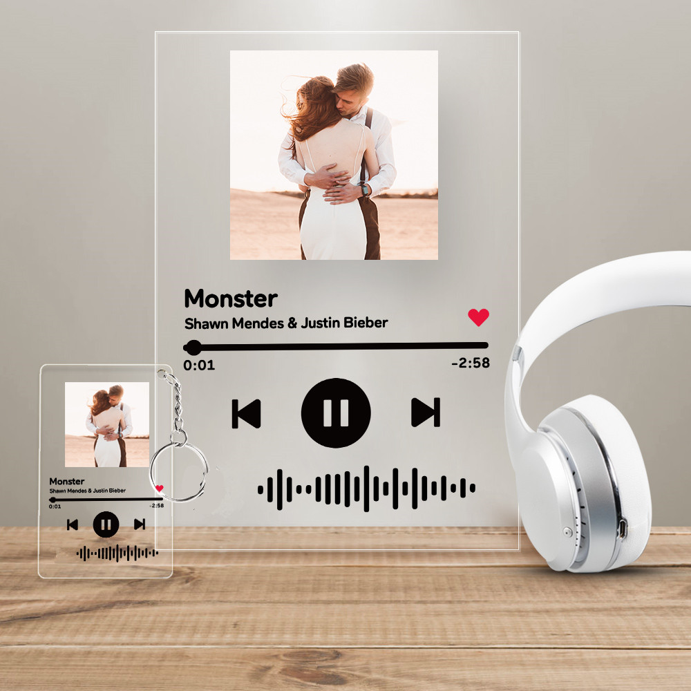 Custom Scannable Code Music Acrylic Glass Plaque/Keychain/Night Light | Spotify Glass Plaques ...