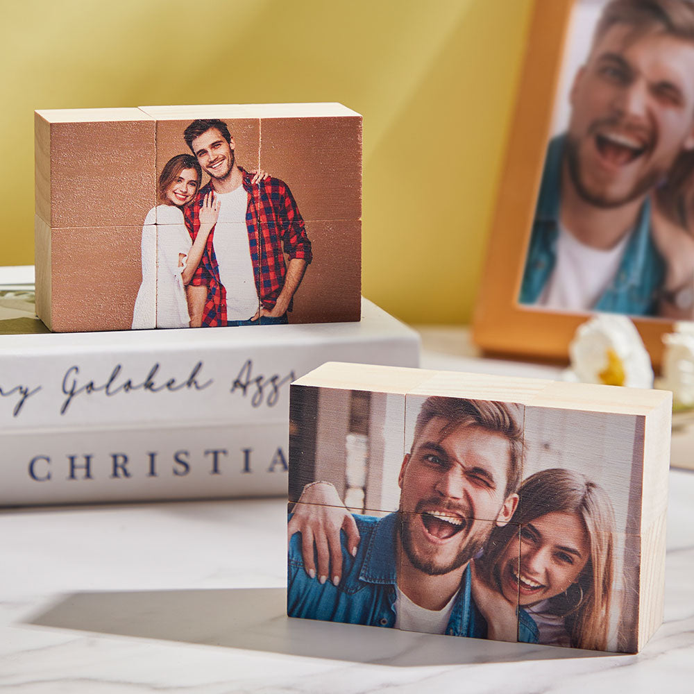 Custom Photo Block Puzzle Personalized Wooden Rectangular Jigsaw Puzzle ...