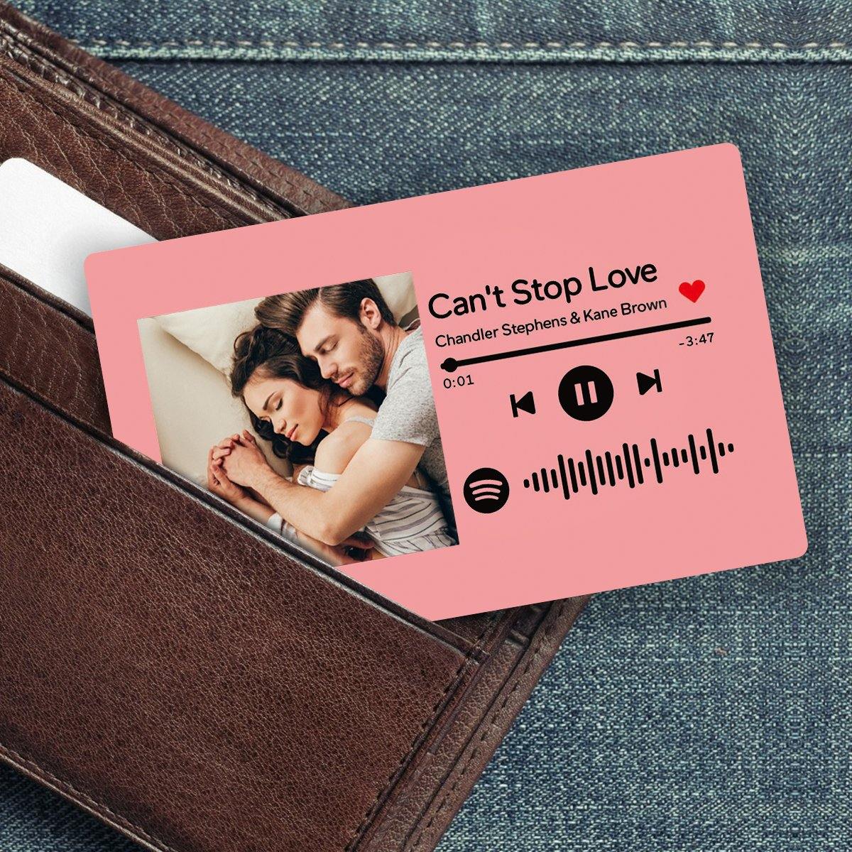 Custom Spotify Music Code Wallet Card Personalized Message Card | My ...