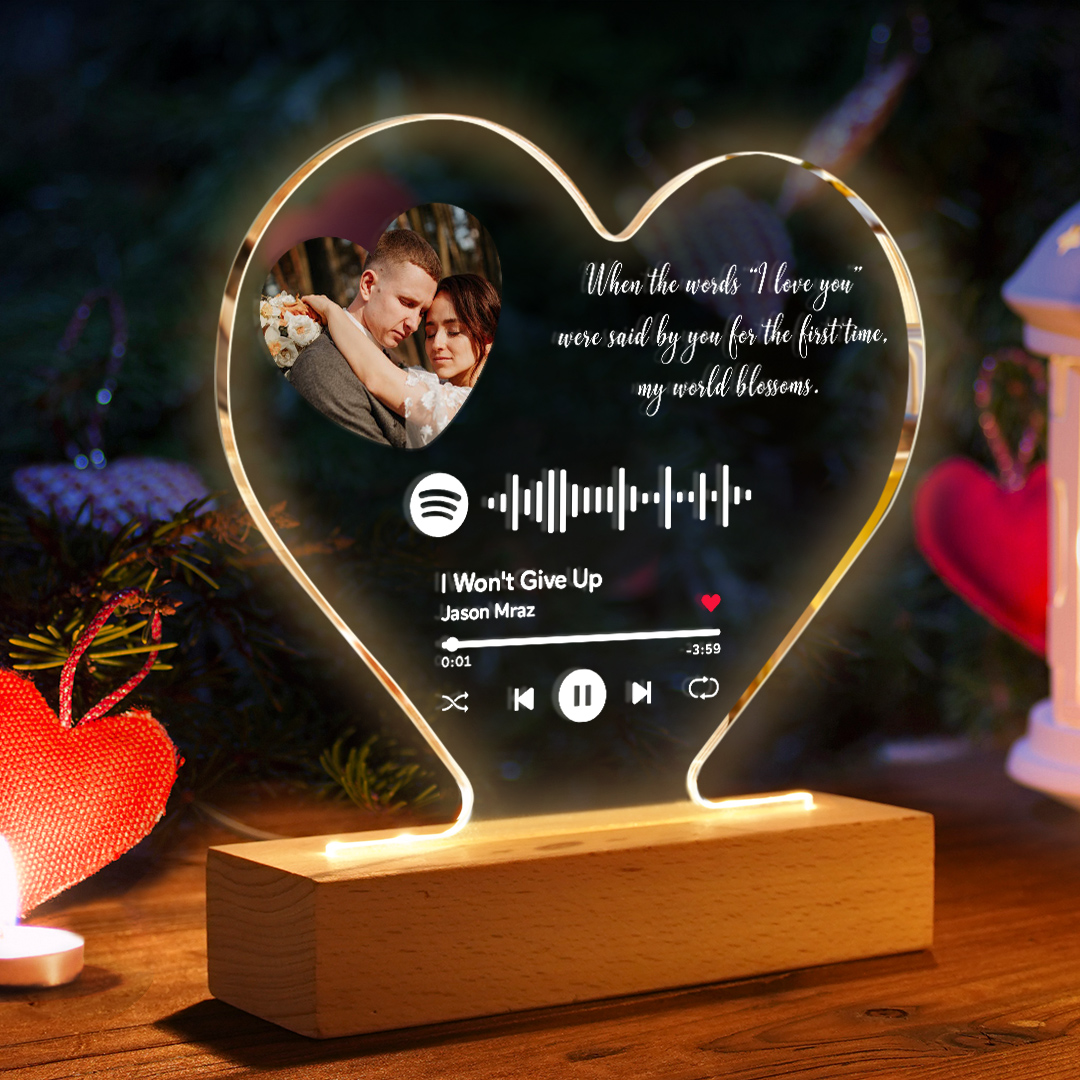 Personalized Spotify Glass Night Light Lamp Album Mother's Day Gifts ...