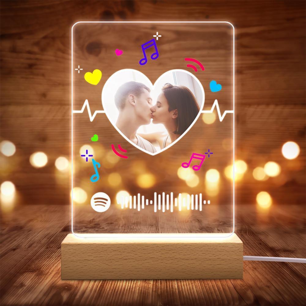 Spotify Code Lamp Custom Photo Acrylic Night Light | Spotify Glass ...