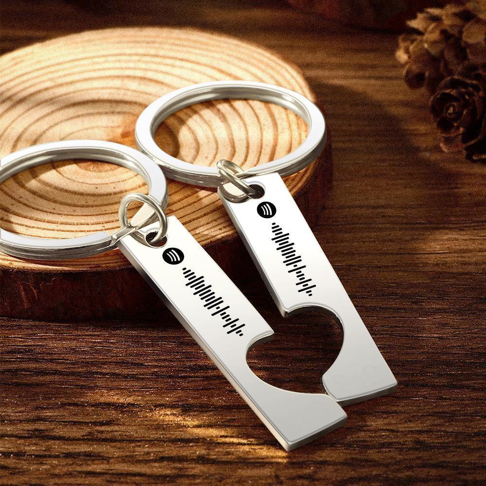 2 Personalized Spotify Code Keychain | Heart Cut Out | Friend Keychain ...
