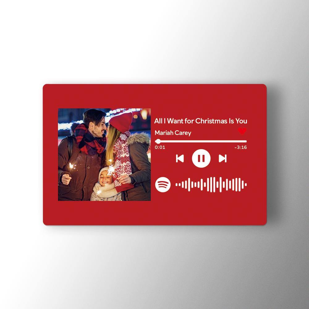 Custom Spotify Music Code Wallet Card Personalized Message Card Red ...