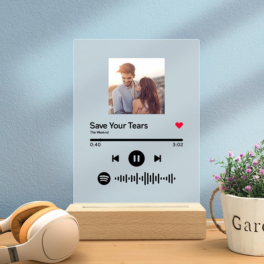Personalized Spotify Code Music Plaque Night Light-Gifts Acrylic ...