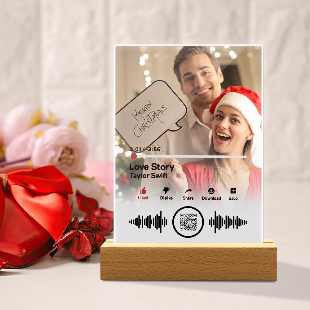 Custom Scannable QR Code Plaque Personalized Video Plaque with Wooden ...