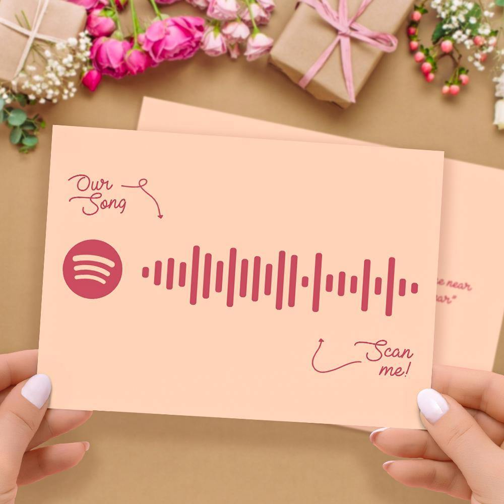 Personalized Spotify Scannable Music Card Gift Card Greeting Card ...