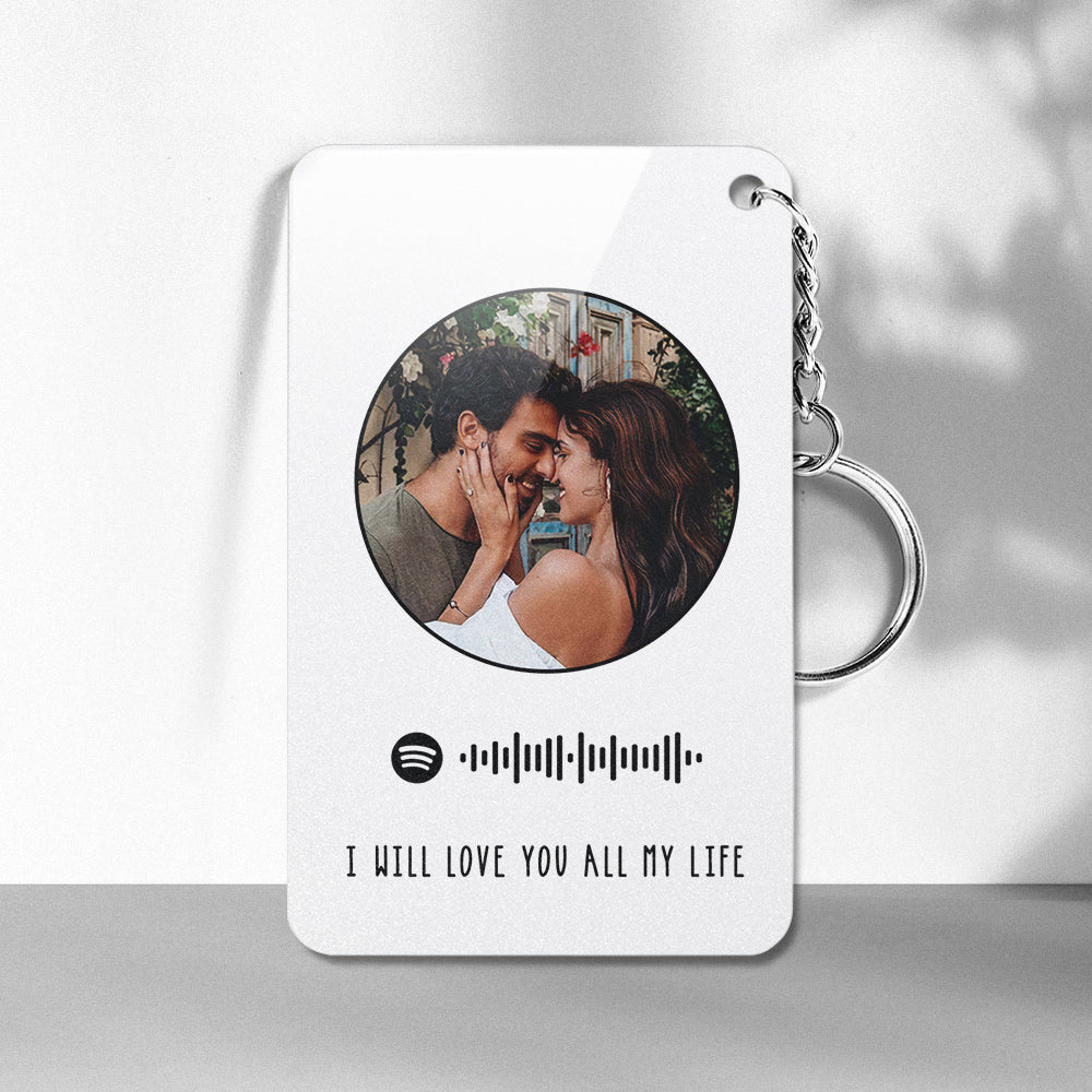 Custom Spotify Scan Code Keychain Plaque Five Colors For Custom Photo