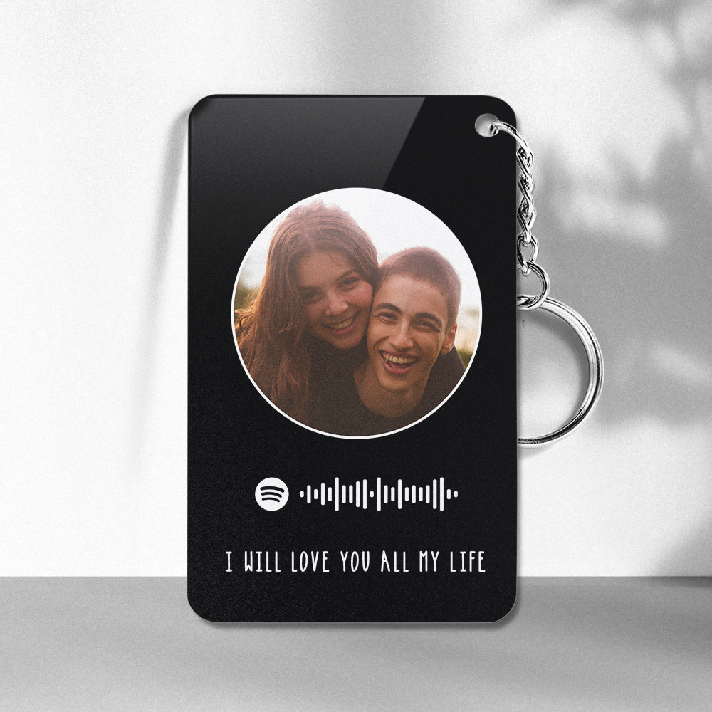 Custom Spotify Scan Code Keychain Plaque Five Colors For Custom Photo