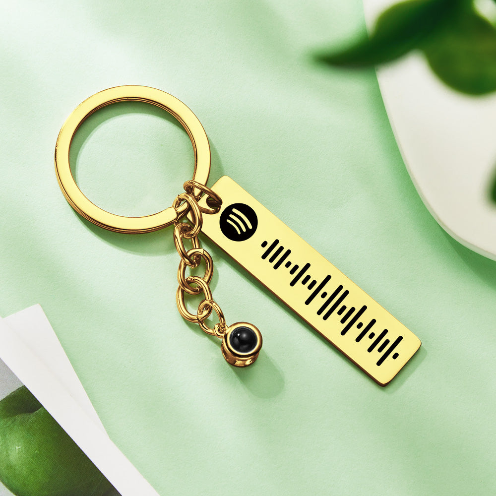 Custom Projection Spotify Code Keychain Metal Keychain Creative ...