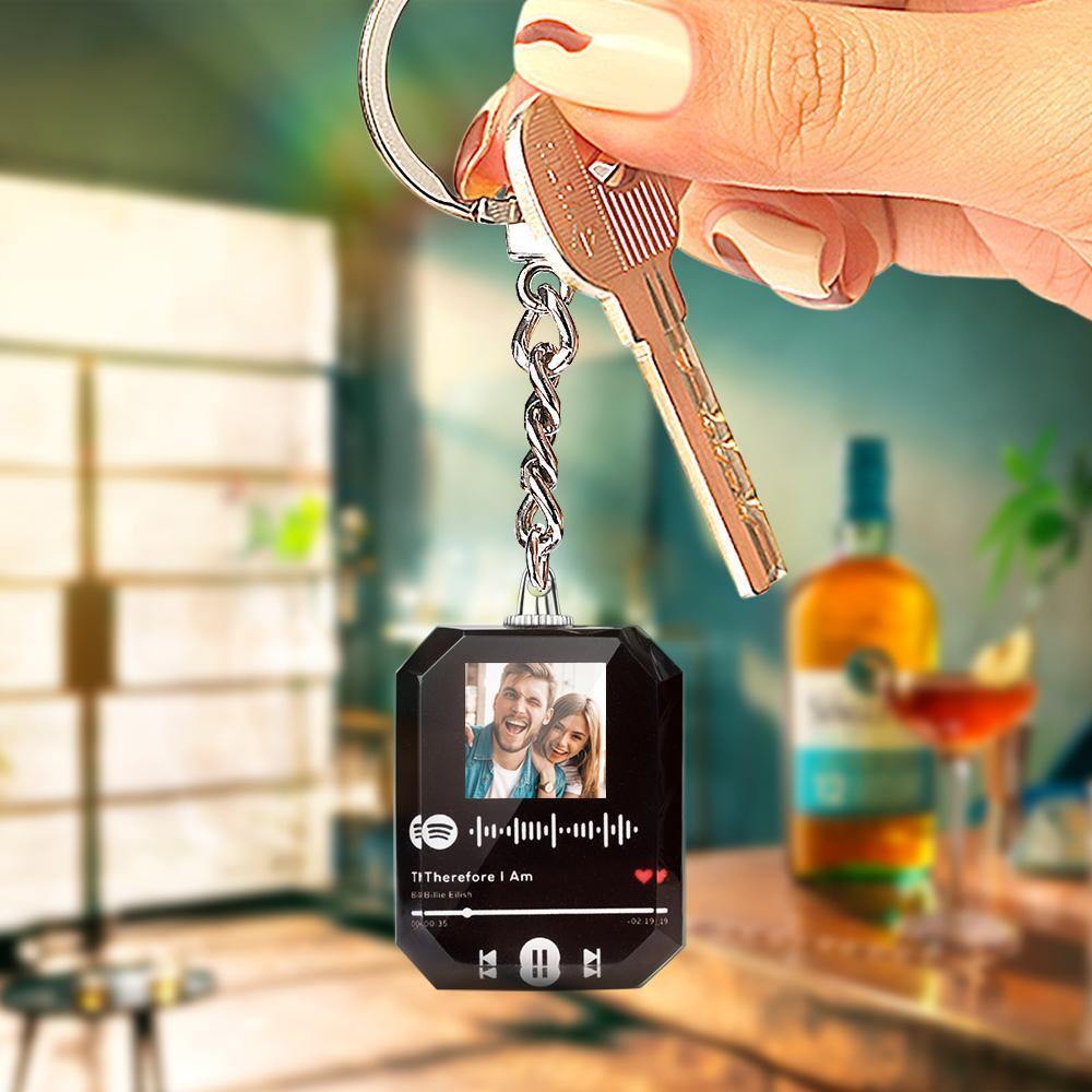 Custom Spotify Code Crystal Keychain | Photo Keychain Personalized Gift ...