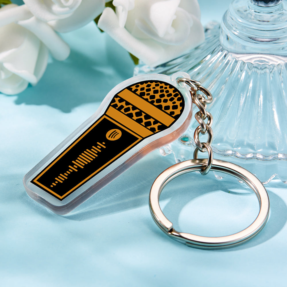 Custom Spotify Keychain Microphone Keychain Acrylic Colorful Keychain ...