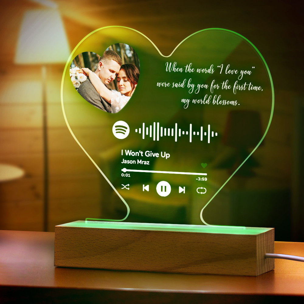 Personalized Spotify Glass Night Light Lamp Album Mother's Day Gifts ...