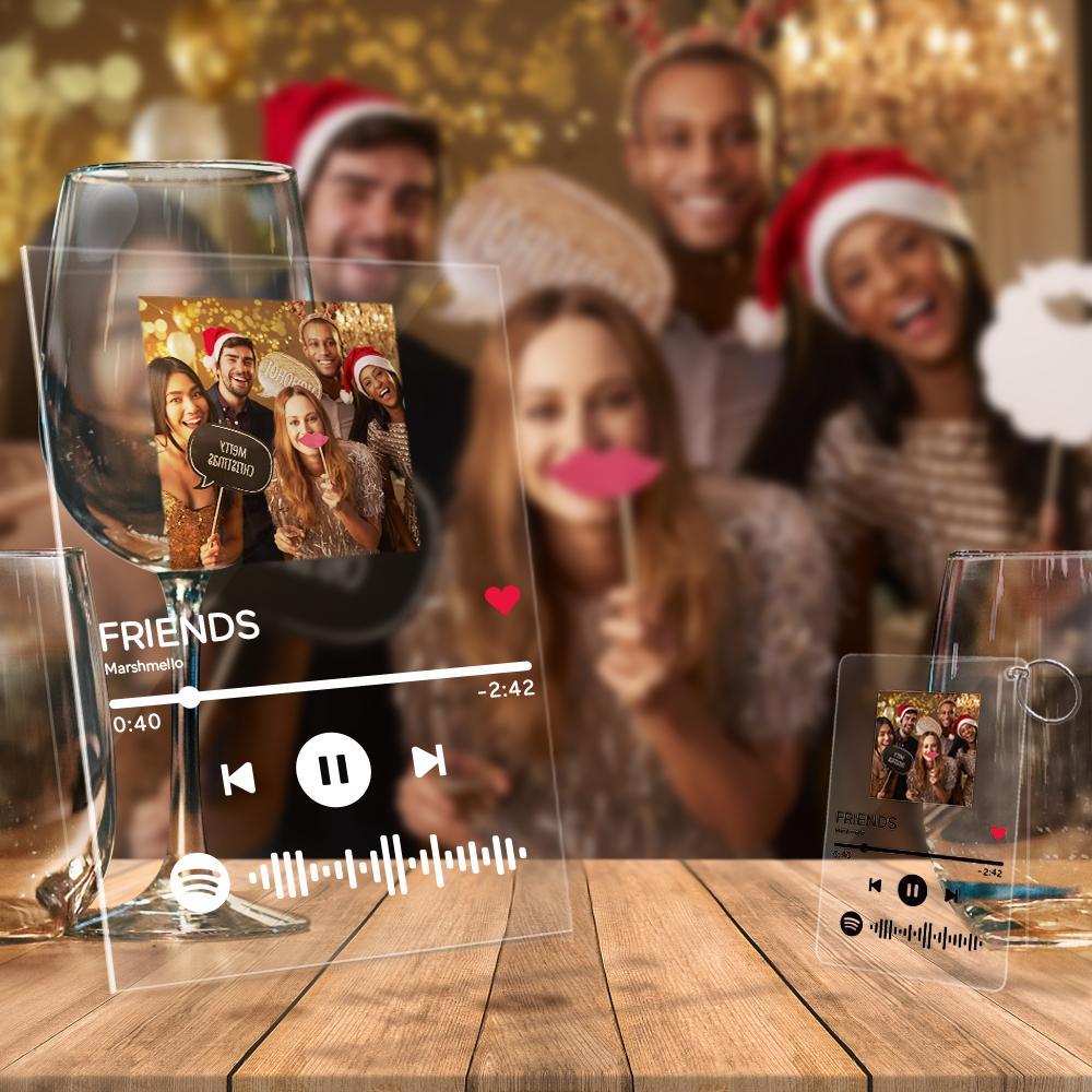 Custom Spotify Code Glass Photo Plaque and Keychain Set Love Gift For ...