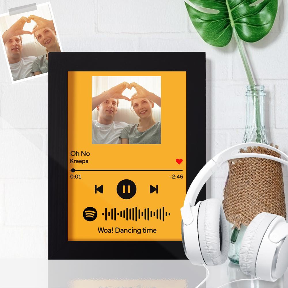 Custom Spotify Frame Song Frame Personalized Blue Music Plaque Code Painting Wall Decoration ...