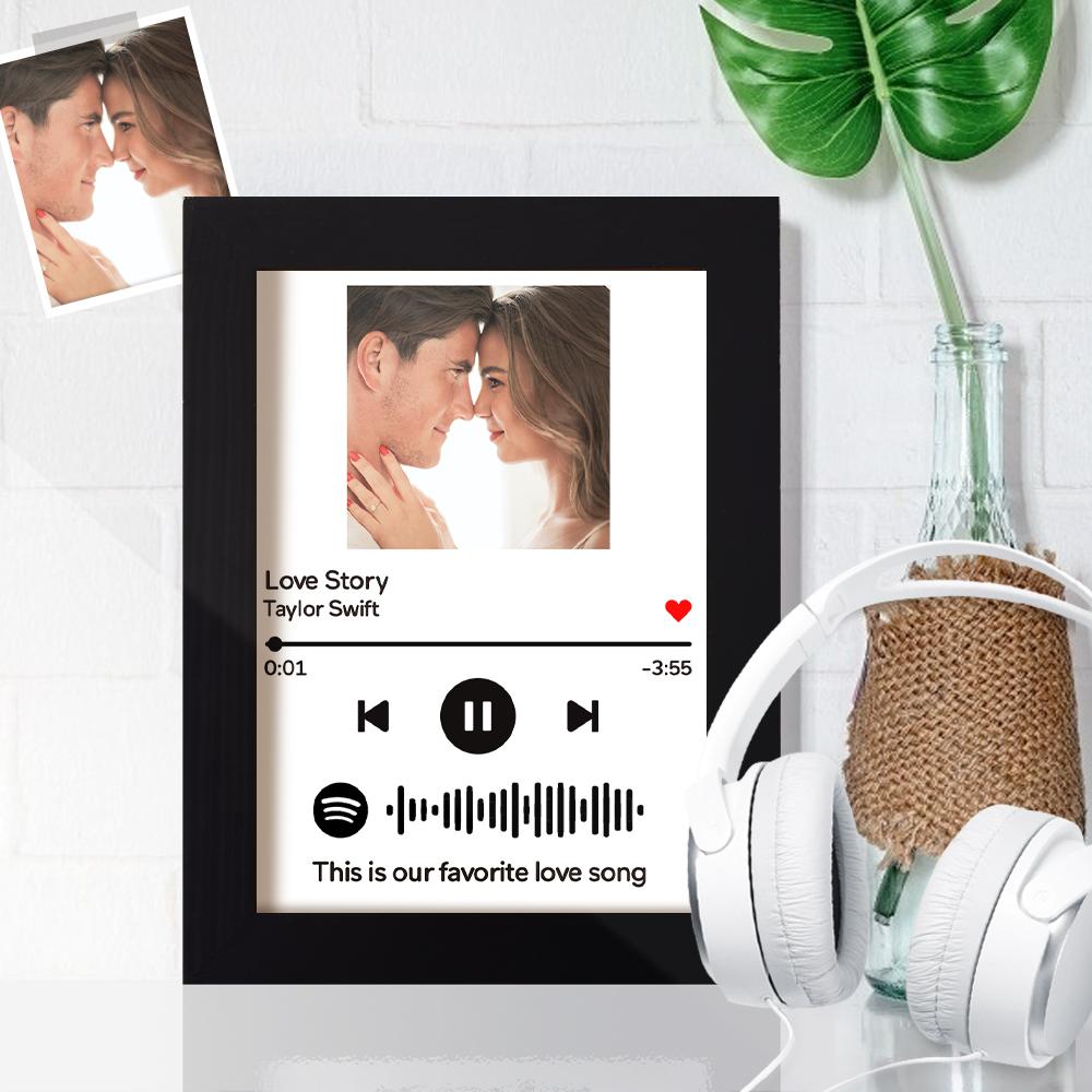Custom Spotify Frame Song Frame Personalized Black Music Plaque Code Painting Wall Decoration ...
